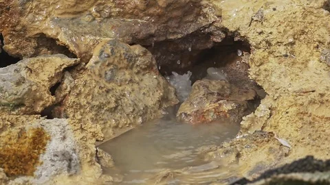 Continuous steam blowing from ground. Ho... | Stock Video | Pond5