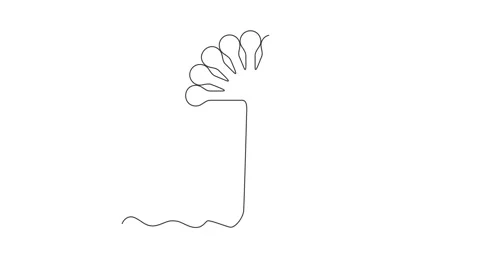 Continuous Thin Line Flower Drawing Anim... | Stock Video | Pond5