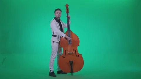 Contrabass Jazz Performer - 4K Green Scr... | Stock Video | Pond5