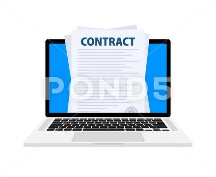 Contract document form. Sign contract. Vector illustration. ~ Clip Art ...