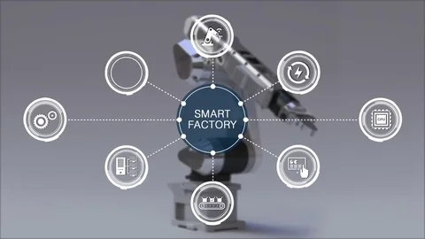 Control monitoring Robot arm in Smart fa... | Stock Video | Pond5