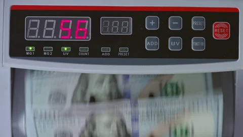 Control panel of cash counting machine. ... | Stock Video | Pond5