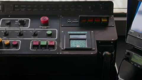 Control Panel Located Inside the Cab of ... | Stock Video | Pond5