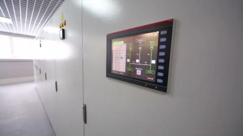 Control panel with sensor screen on rack... | Stock Video | Pond5