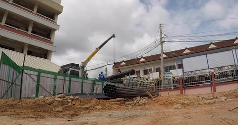 control process of lifting stack of stee... | Stock Video | Pond5