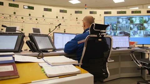 Control room in hydroelectric power plan... | Stock Video | Pond5