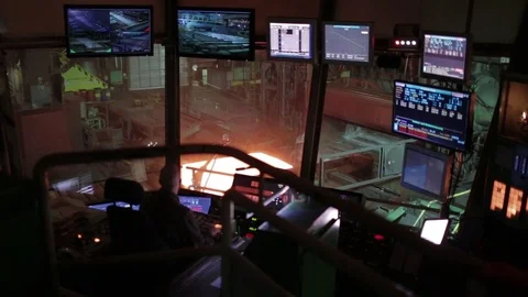 Control room of a steel plant | Stock Video | Pond5