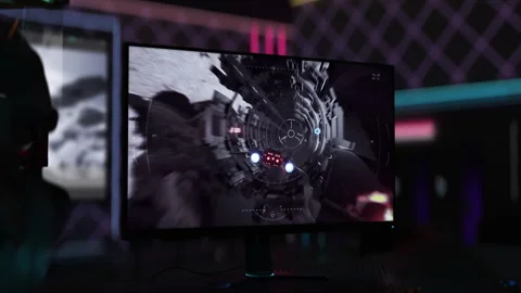 Controlling the spaceship in the futuris... | Stock Video | Pond5