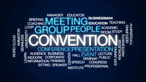 Convention animated word cloud. Kinetic ... | Stock Video | Pond5