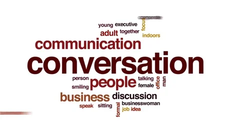 Conversation animated word cloud, text d... | Stock Video | Pond5