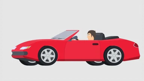 Convertible. Animation of a driver drivi... | Stock Video | Pond5