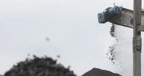 Conveyor belt coal. Machine for loading ... | Stock Video | Pond5