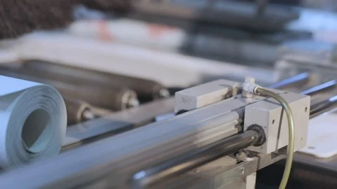 Conveyor line of wallpaper production, w... | Stock Video | Pond5