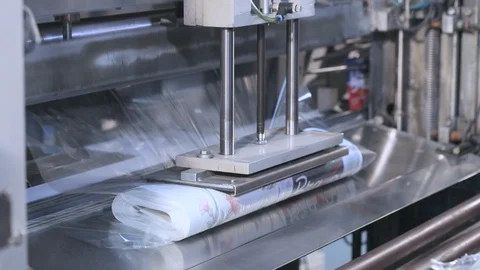 Conveyor line of wallpaper production, w... | Stock Video | Pond5
