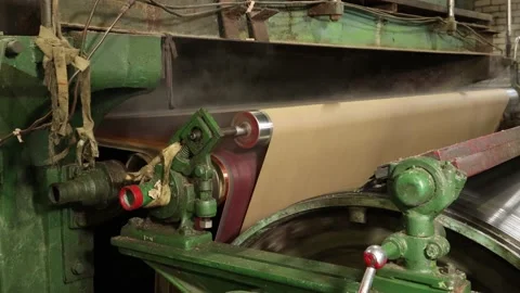 the conveyor works at an old paper mill ... | Stock Video | Pond5