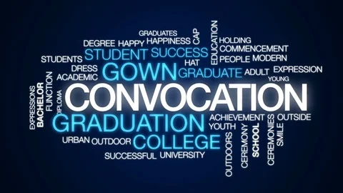 Convocation animated word cloud, text de... | Stock Video | Pond5