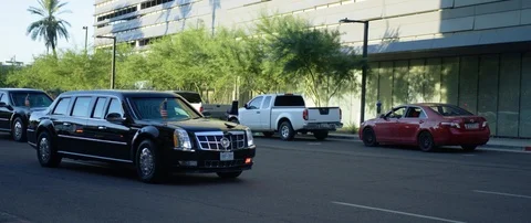 Convoy of security cars with the preside... | Stock Video | Pond5