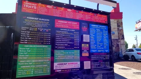 Cook Out fast food restaurant drive thru... | Stock Video | Pond5