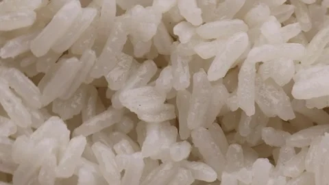 Cooked rice, rotation in circle. rice on... | Stock Video | Pond5