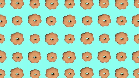 Cookie loop animation on blue background... | Stock Video | Pond5