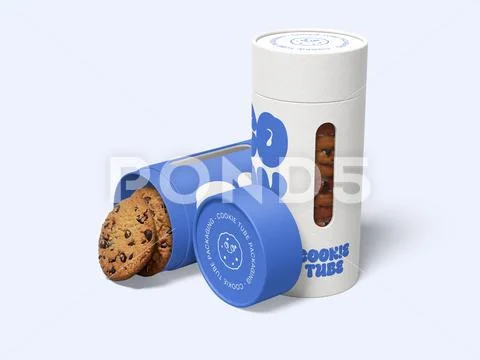 Cookies Tube Packaging Mockup ~ PSD Template #301599060