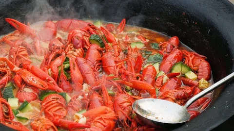 Cooking Crayfish | Stock Video | Pond5