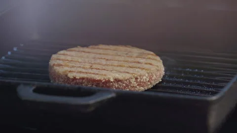 Cooking Delicious Beef Meat Patty For Fa... | Stock Video | Pond5