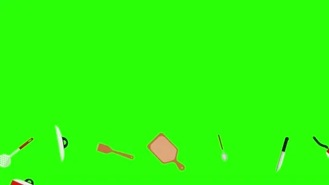 Cooking item tools, green screen chroma ... | Stock Video | Pond5
