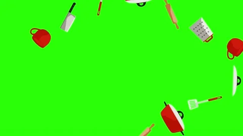 Cooking item tools, green screen chroma ... | Stock Video | Pond5