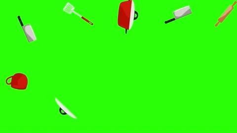 Cooking item tools, green screen chroma ... | Stock Video | Pond5
