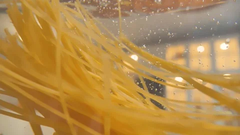Cooking Spaghetti Noodles in Water. Unde... | Stock Video | Pond5