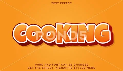 Cooking text effect template in 3d design ~ Clip Art #256405043