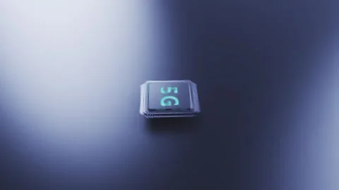 Cool 5G computer chip matrix | Stock Video | Pond5