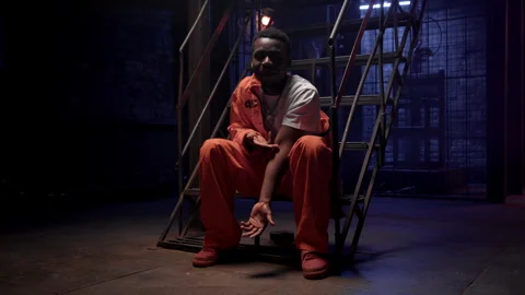 Cool African American rapper shows gestu... | Stock Video | Pond5