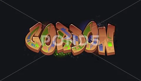 A Cool Genuine Wildstyle Graffiti Name Design - Gordon: Graphic #170008957