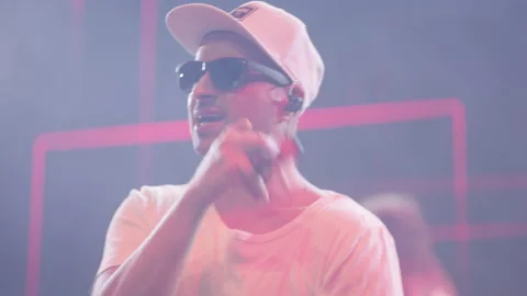 cool guy rapper with black sunglasses is... | Stock Video | Pond5