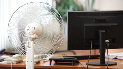 Cooling fan working in empty office spac... | Stock Video | Pond5
