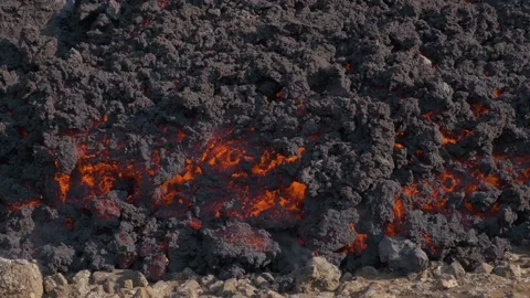 Cooling lava after eruption. Static view | Stock Video | Pond5