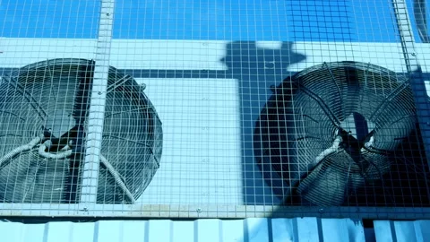 Cooling System on The Wall Of The Buildi... | Stock Video | Pond5