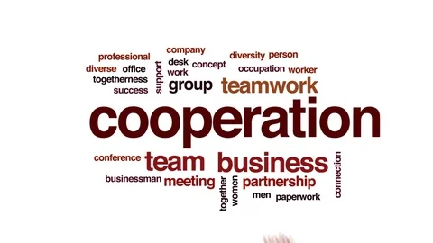 Cooperation animated word cloud, text de... | Stock Video | Pond5