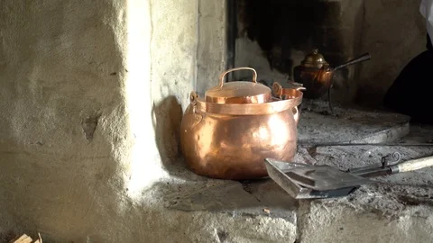 Copper cattle and copper coffee turk and... | Stock Video | Pond5