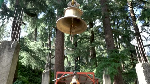 Copper made temple bells in Hindu religi... | Stock Video | Pond5