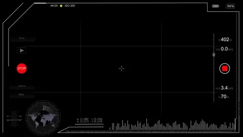 Copter HUD viewfinder.PNG, ALPHA. | Stock Video | Pond5