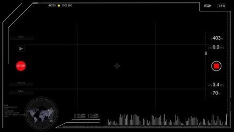 Copter HUD viewfinder.PNG, ALPHA. | Stock Video | Pond5