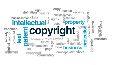 Copyright animated word cloud, text desi... | Stock Video | Pond5