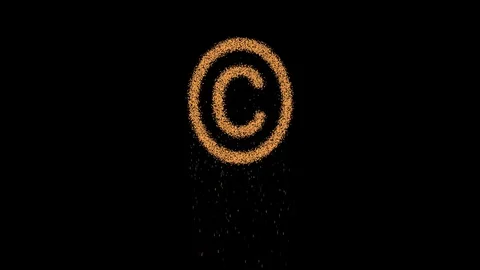 Copyright Sign appears from the sand, th... | Stock Video | Pond5