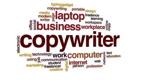 Copywriter animated word cloud, text des... | Stock Video | Pond5