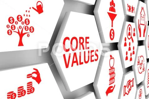 CORE VALUES concept cell background 3d illustration: Royalty Free ...