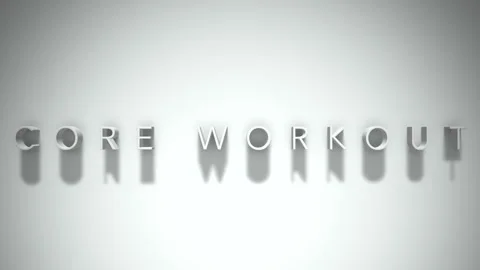 core workout 3D title animation white te... | Stock Video | Pond5