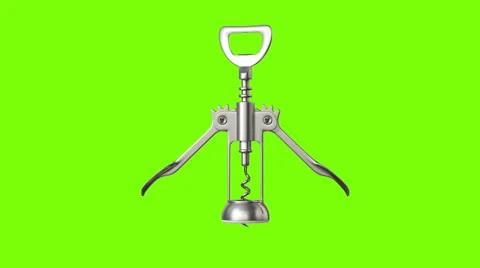 Corkscrew, 3d animation on a green backg... | Stock Video | Pond5